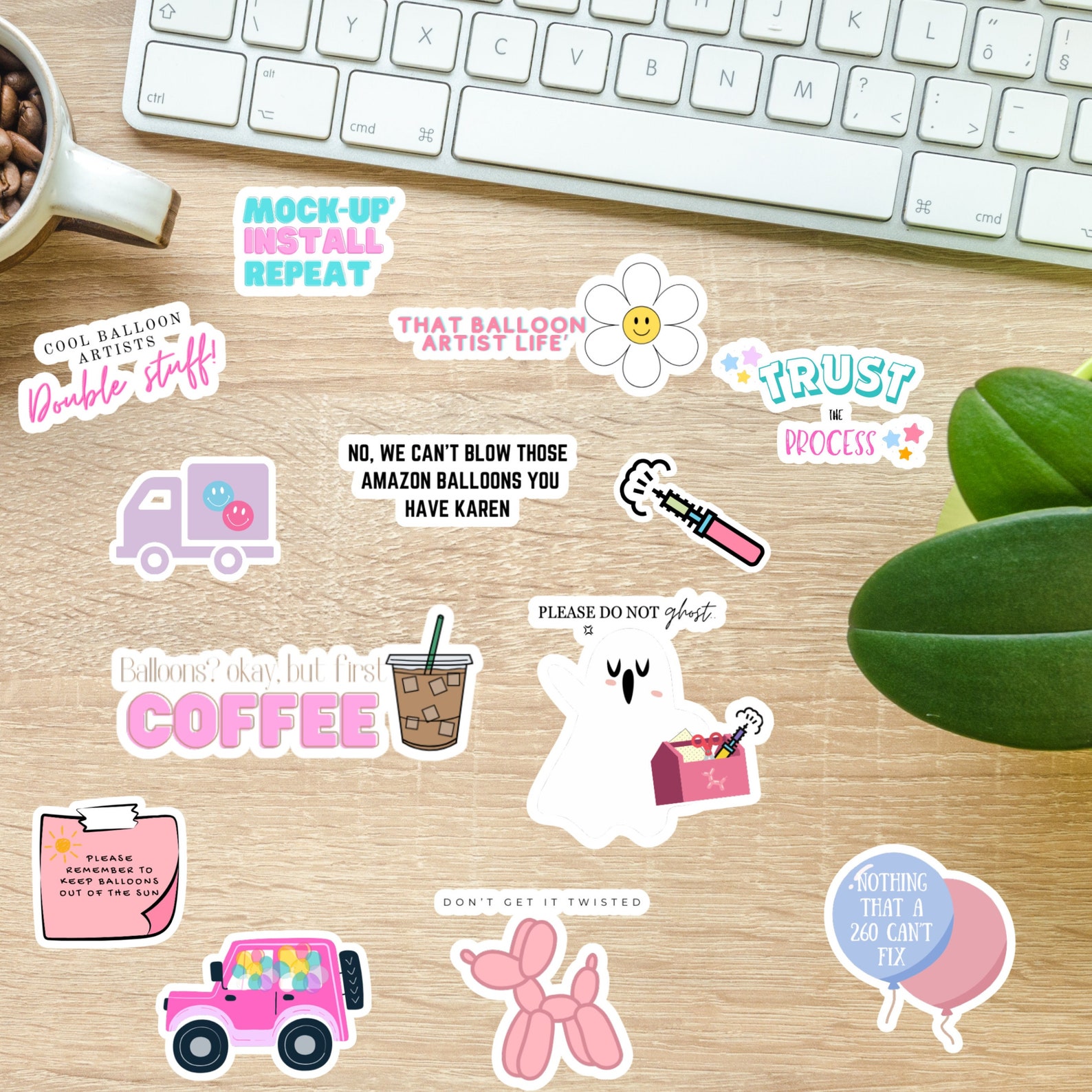 Balloon Artist Fun Digital Stickers Digital Stickers Balloon Artist Fun ...