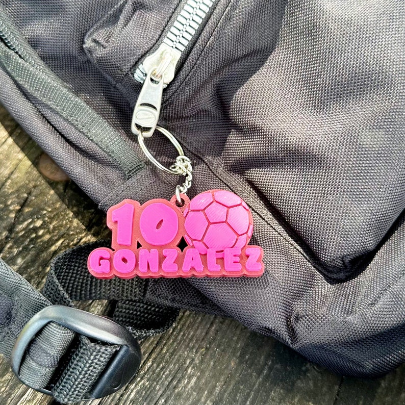 Custom Soccer Keychain, Personalized Keychain, 3D Printed Backpack Tag ...