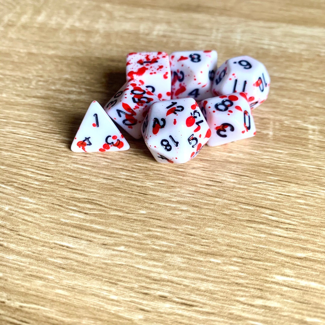 Blood Splatter / Dnd Acrylic Dice Set 7 / Polyhedral Dice RPG MTG ...