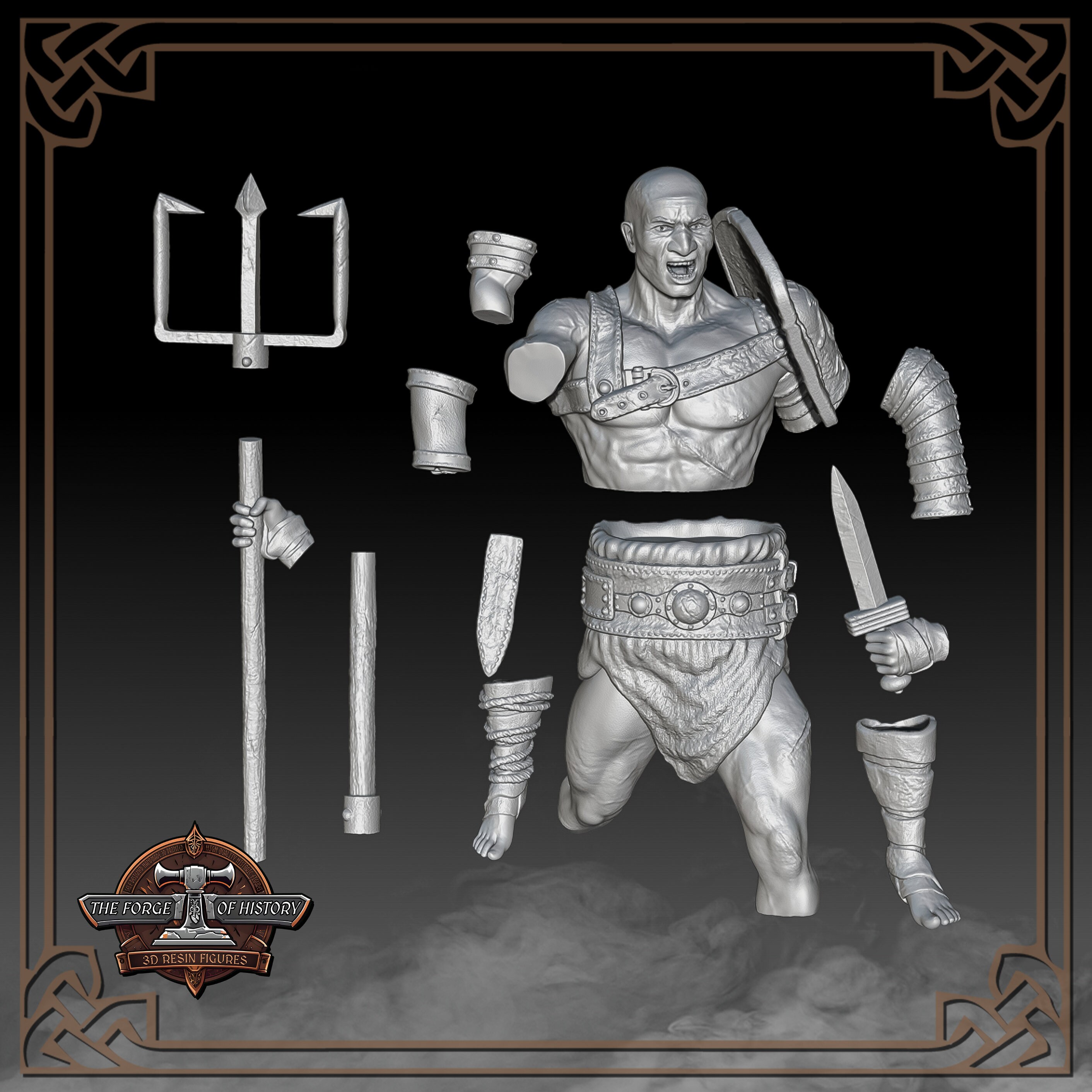 Secutor VS Retiarius Gladiator 2-pack Diorama - Historical Figures - 3D ...