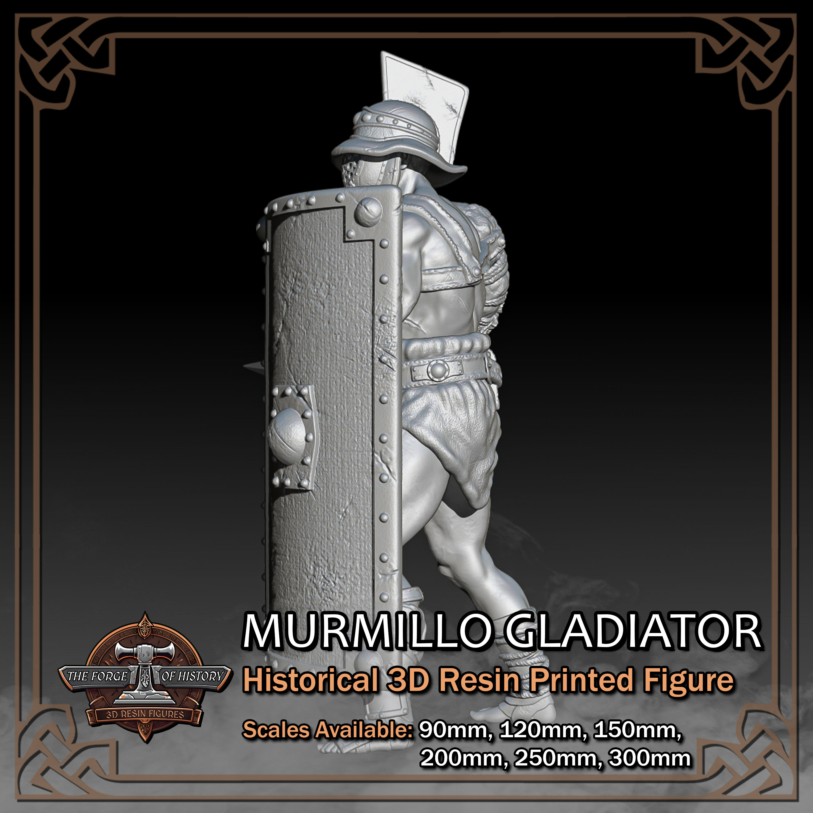 Murmillo Roman Gladiator Historical Figure 3D Resin Printed Model Kit ...