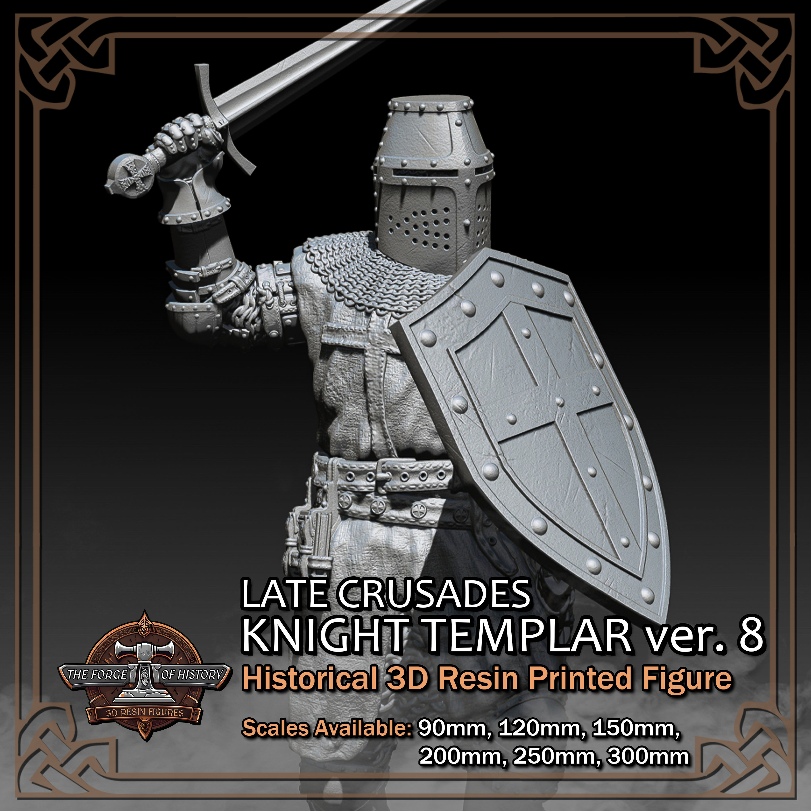 Crusader Knight Templar Version 8 Historical Figure 3D Resin Printed ...