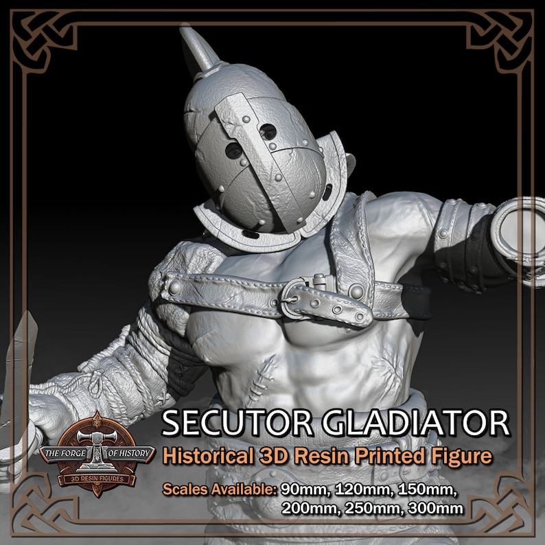 Secutor Gladiator Historical Figure 3D Resin Printed Model Kit Scale From 90mm to 300mm - Etsy