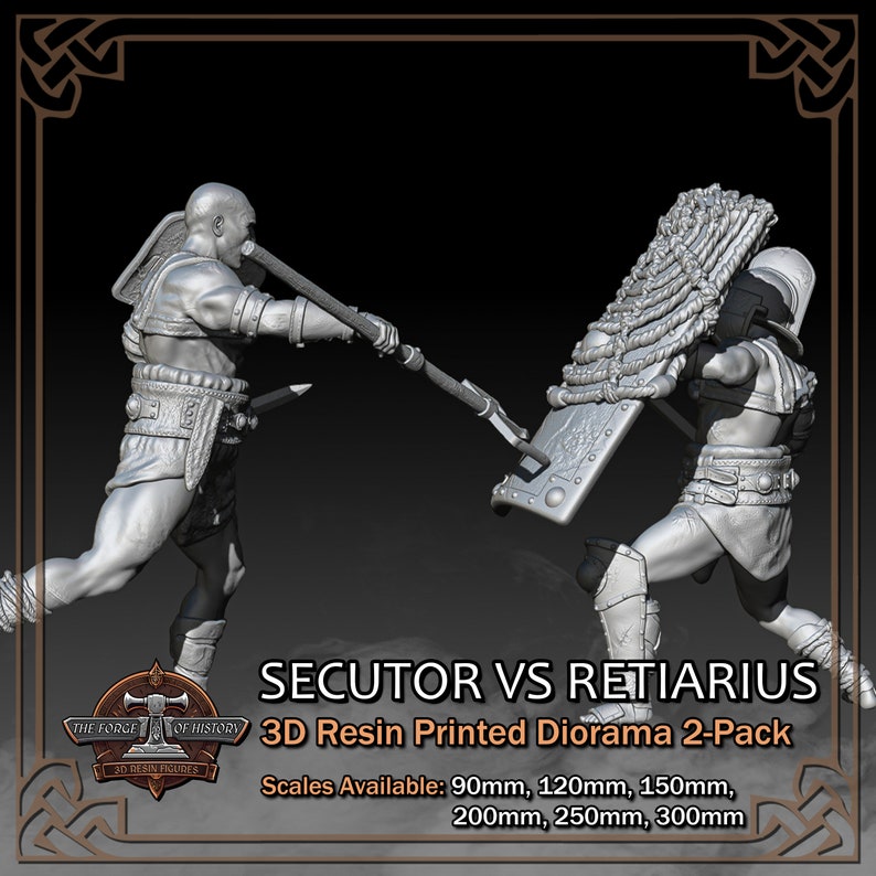 Secutor VS Retiarius Gladiator 2-pack Diorama - Historical Figures - 3D ...