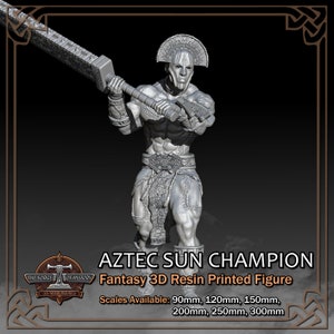 Aztec Sun Champion - Fantasy Figure - 3D Resin Printed Model Kit ...