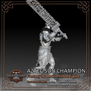 Aztec Sun Champion - Fantasy Figure - 3D Resin Printed Model Kit ...