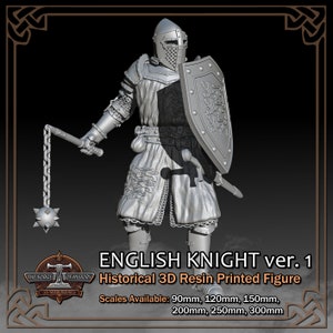 Medieval English Knight Version 1 - Historical Figure - 3D Resin ...