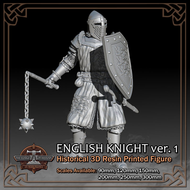 Medieval English Knight Version 1 - Historical Figure - 3D Resin ...