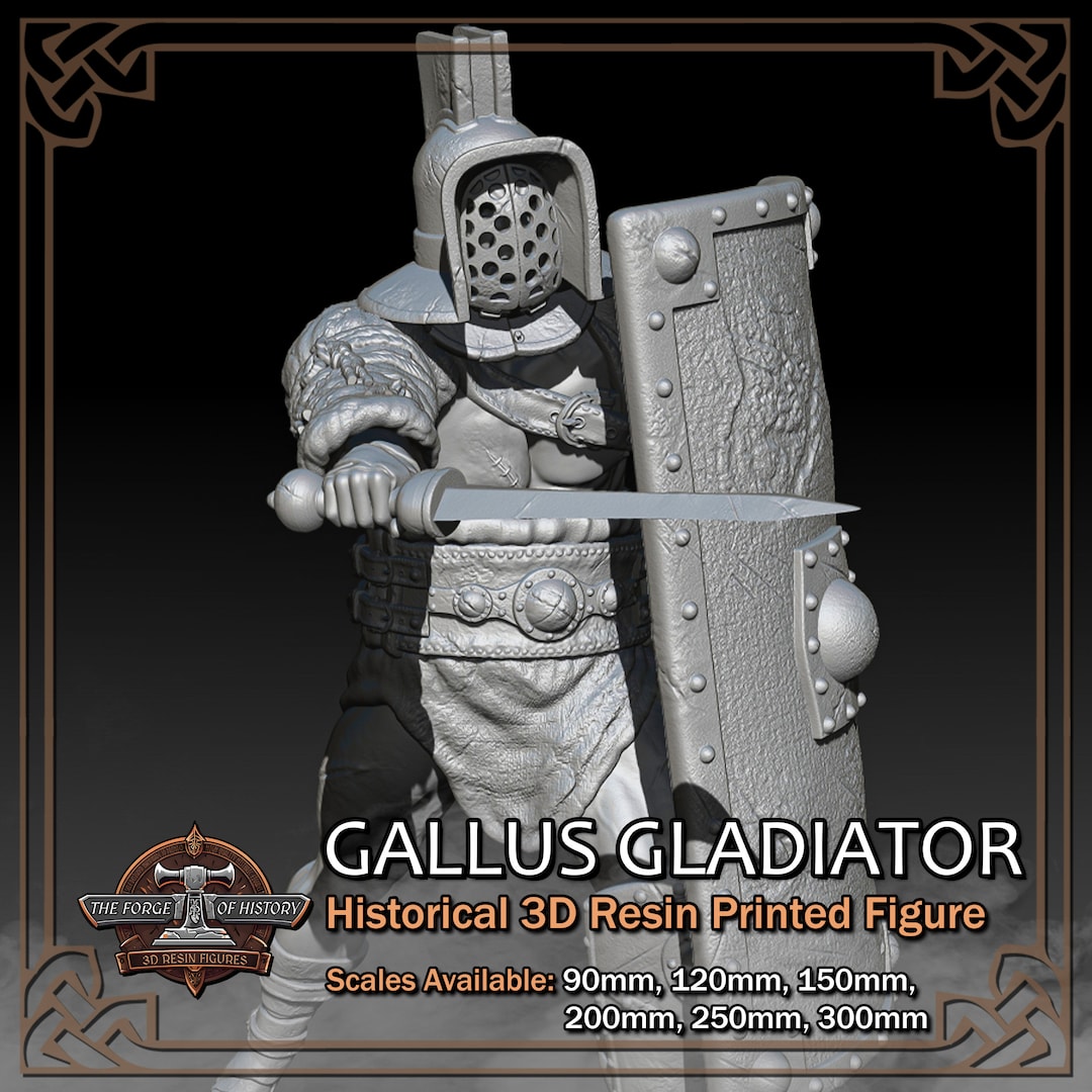 Gallus 'gaul' Gladiator - Historical Figure - 3D Resin Printed Model ...