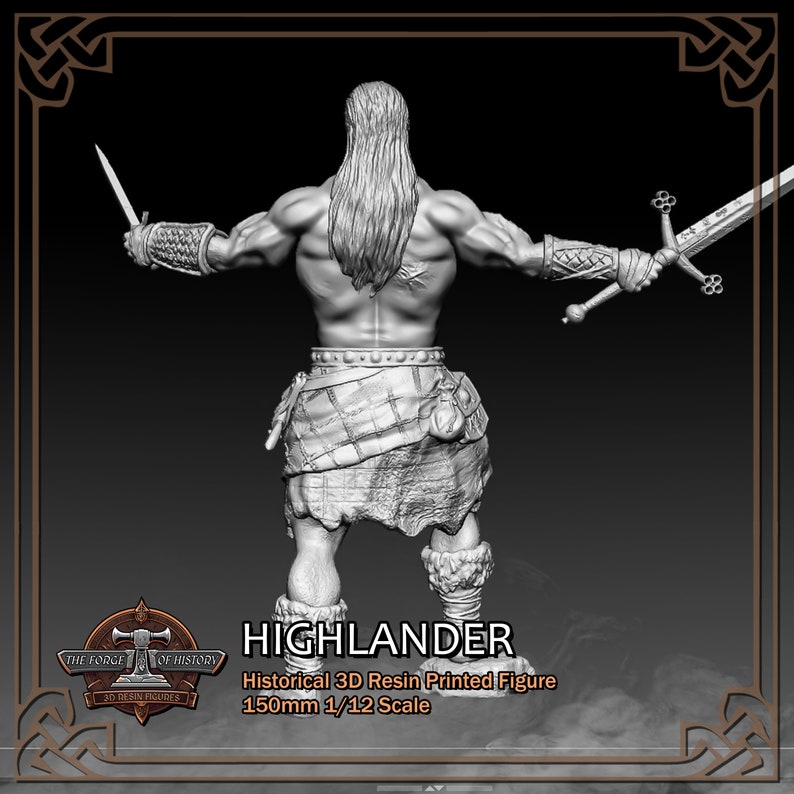 Scottish Highlander 150mm 1:12 Historical Figure 3D Resin Printed Model ...