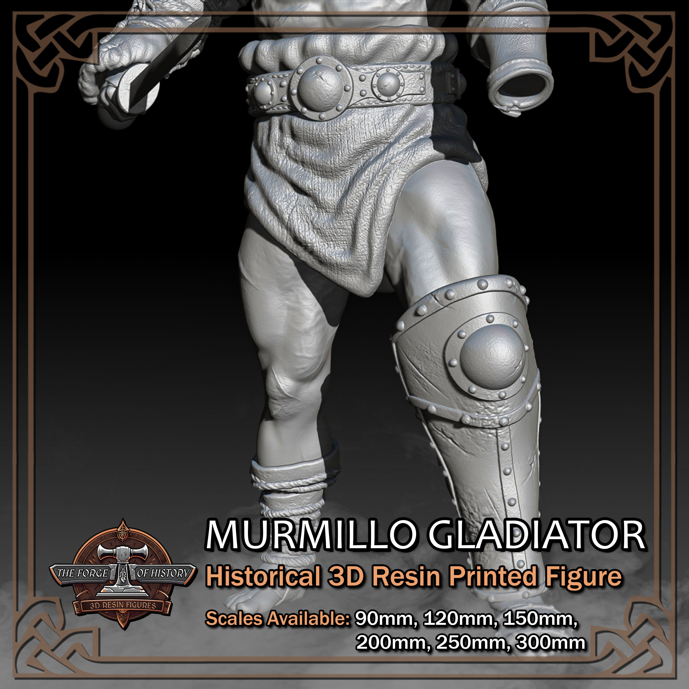 Murmillo Roman Gladiator Historical Figure 3D Resin Printed Model Kit ...