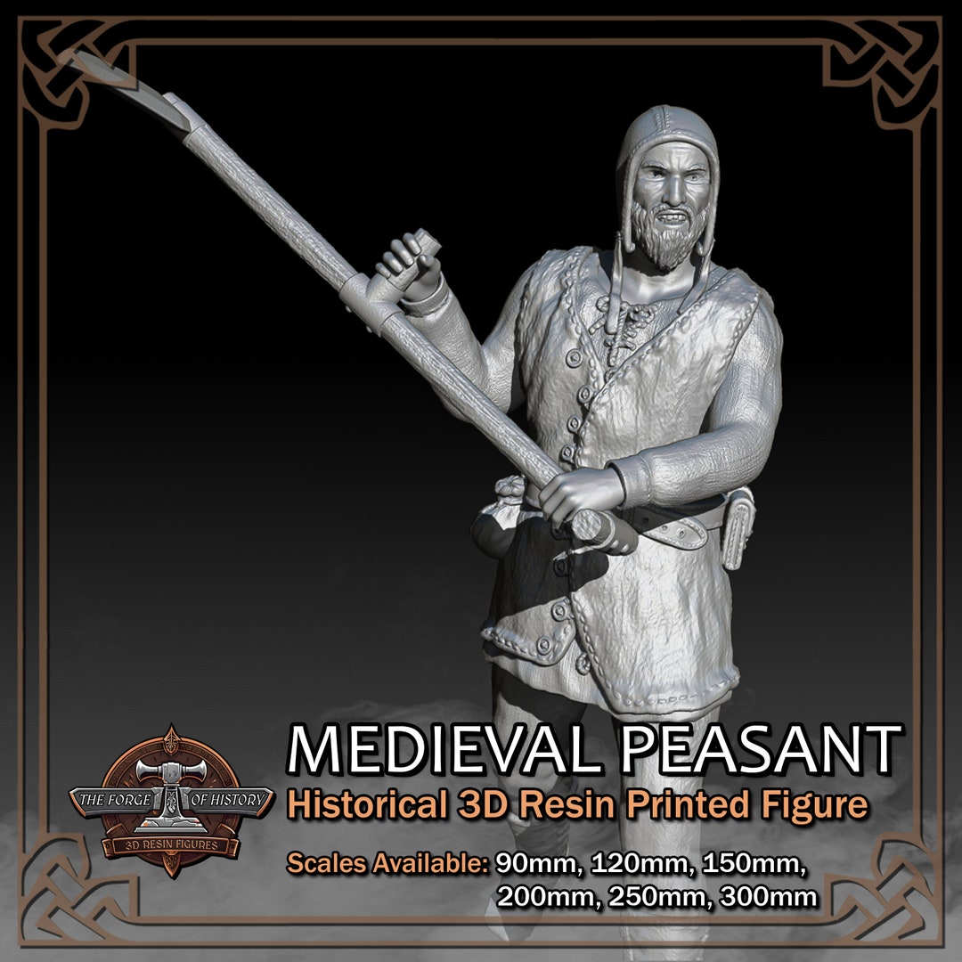Medieval Peasant Farmer - Historical Figure - 3D Resin Printed Model ...
