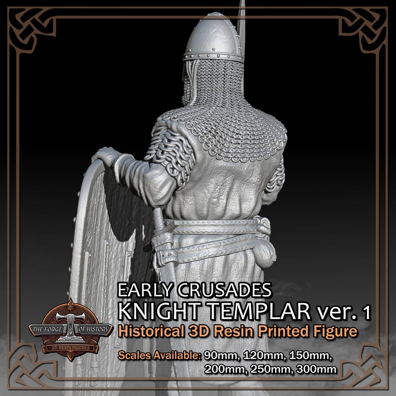 Crusader Knight Templar Version 1 Historical Figure 3D Resin Printed ...