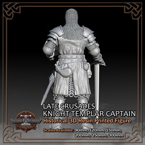 Crusader Knight Templar Captain - Historical Figure - 3D Resin Printed ...