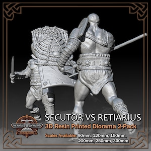 Secutor VS Retiarius Gladiator 2-pack Diorama - Historical Figures - 3D ...