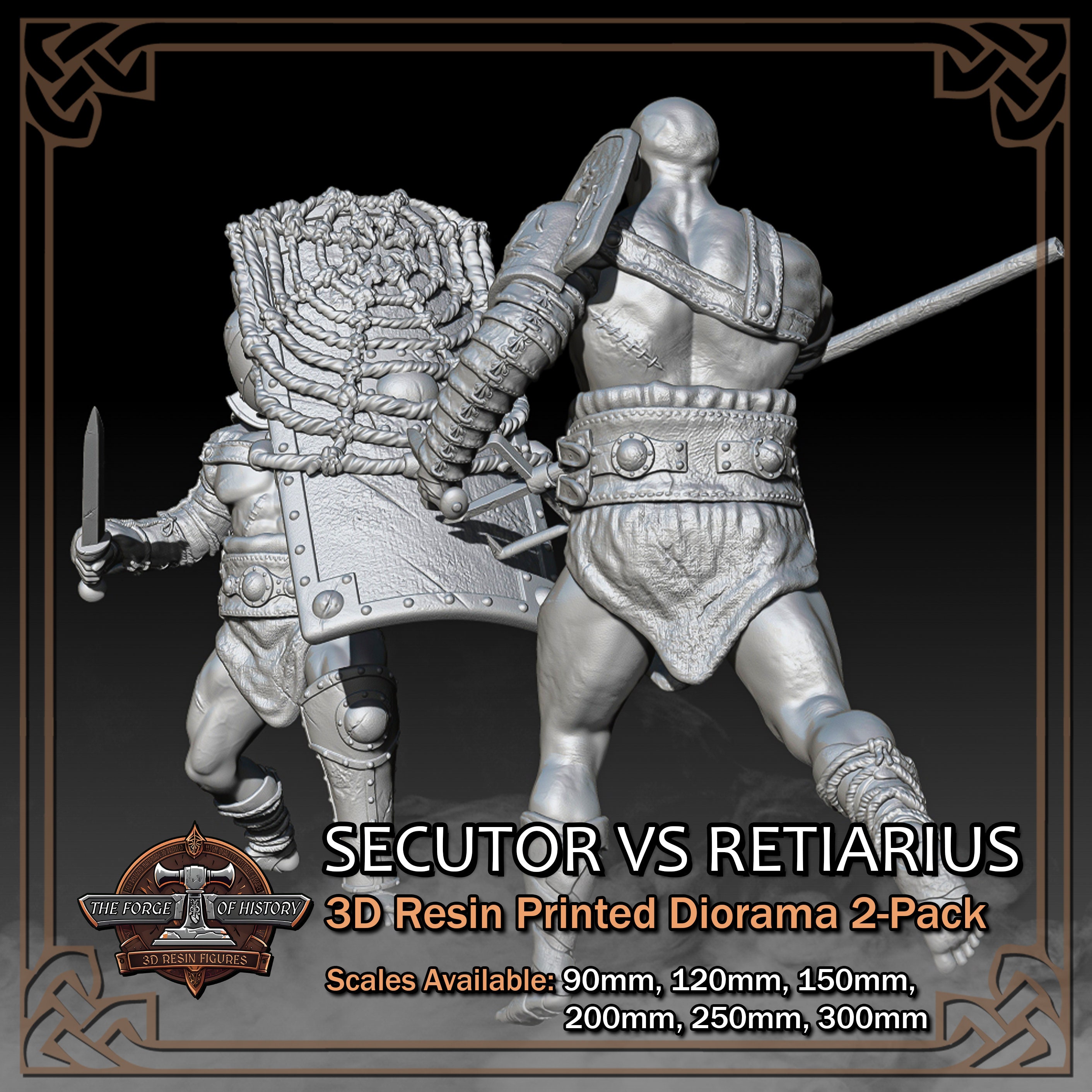 Secutor VS Retiarius Gladiator 2-pack Diorama - Historical Figures - 3D ...