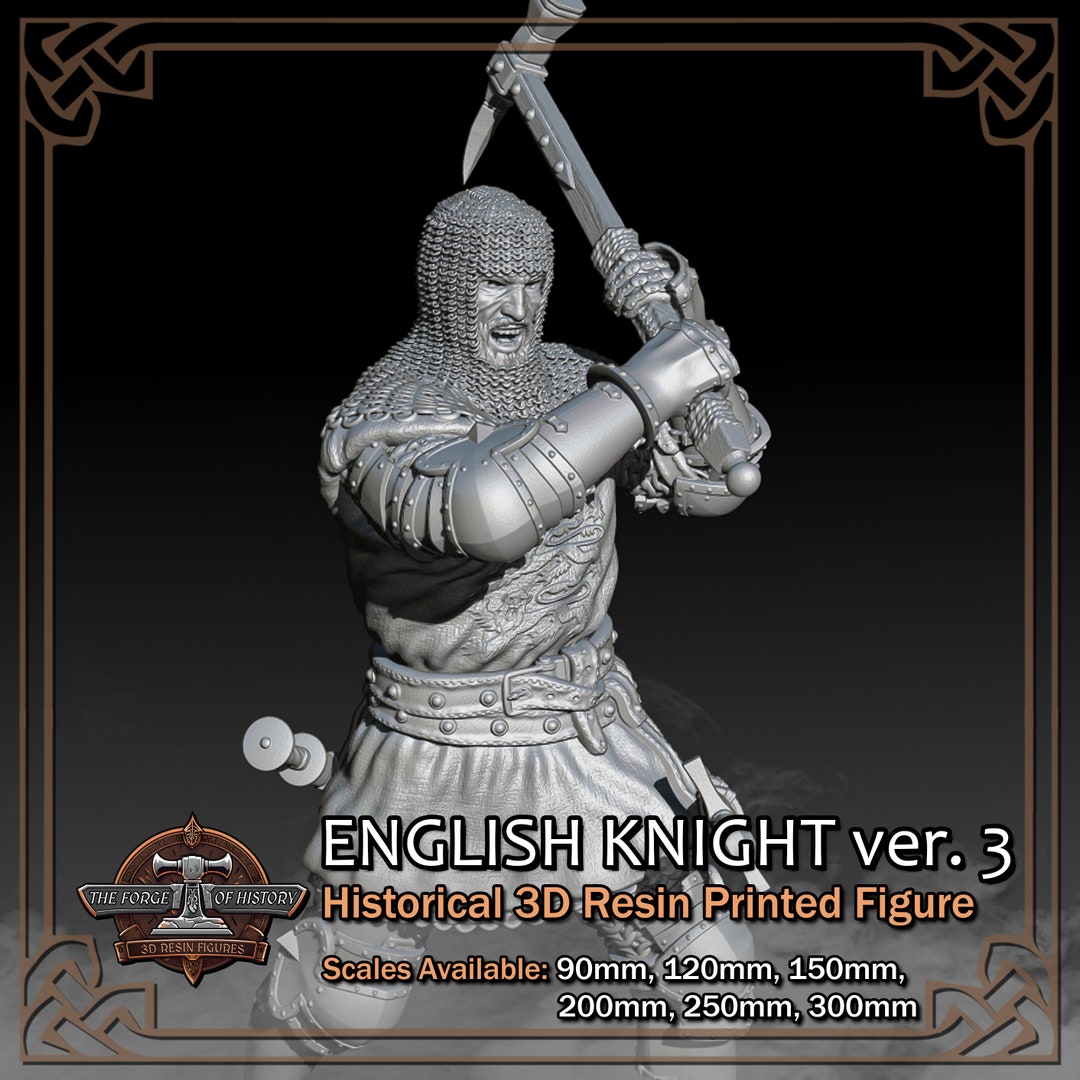 Medieval English Knight Version 3 - Historical Figure - 3D Resin ...