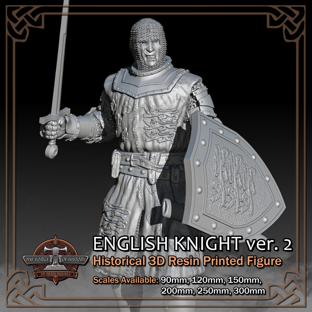 Medieval English Knight Version 2 - Historical Figure - 3D Resin ...