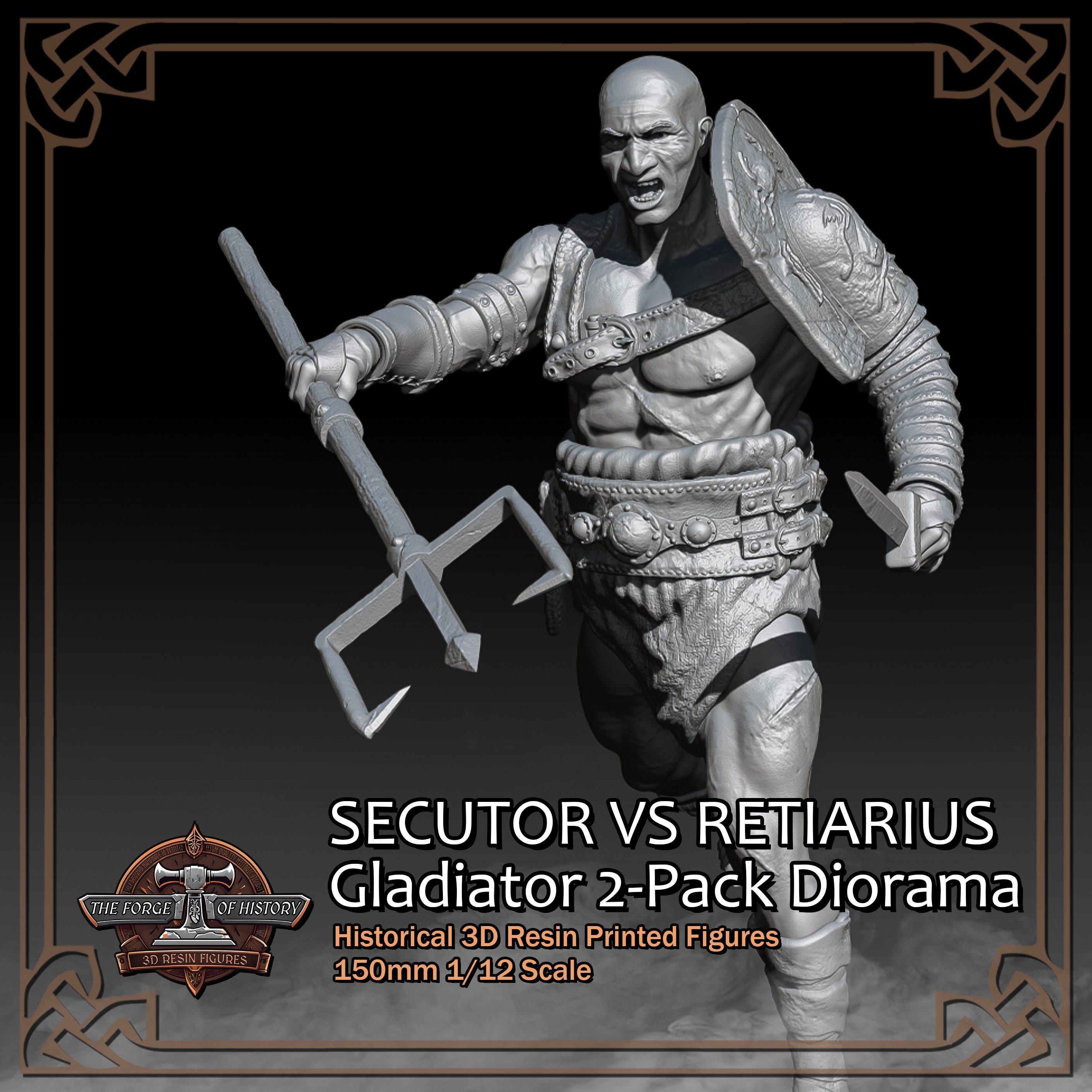 Secutor VS Retiarius Gladiator 2-pack Diorama 150mm 1:12 Historical ...