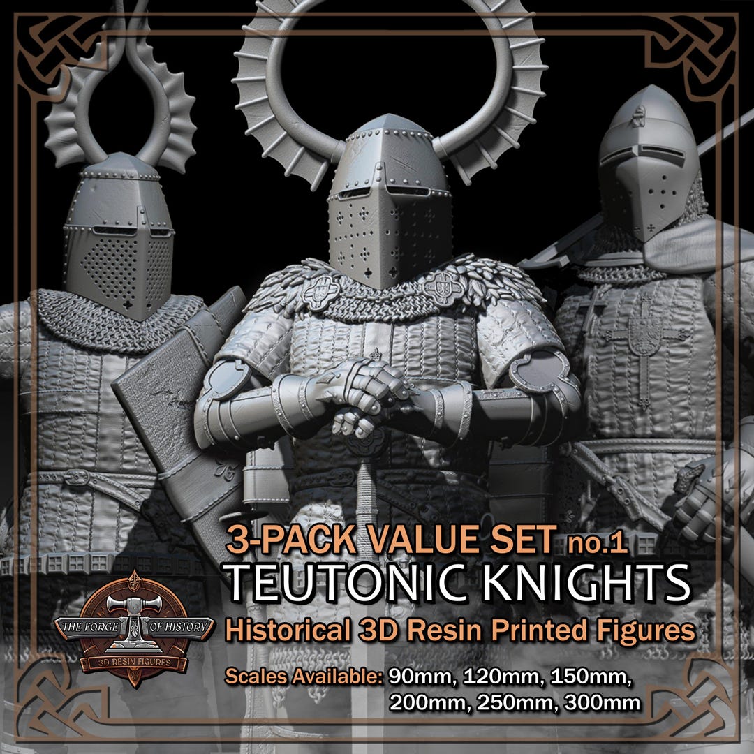 Teutonic Knights 3-pack (value Set) - Historical Figures - 3D Resin ...