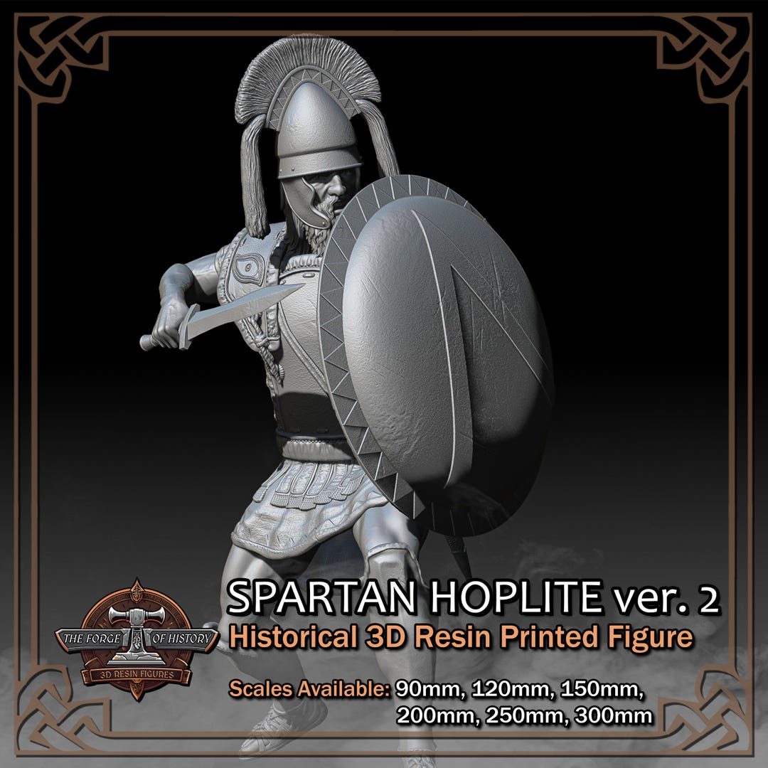 Ancient Greek Spartan Hoplite Ver. 2 - Historical Figure - 3D Resin ...