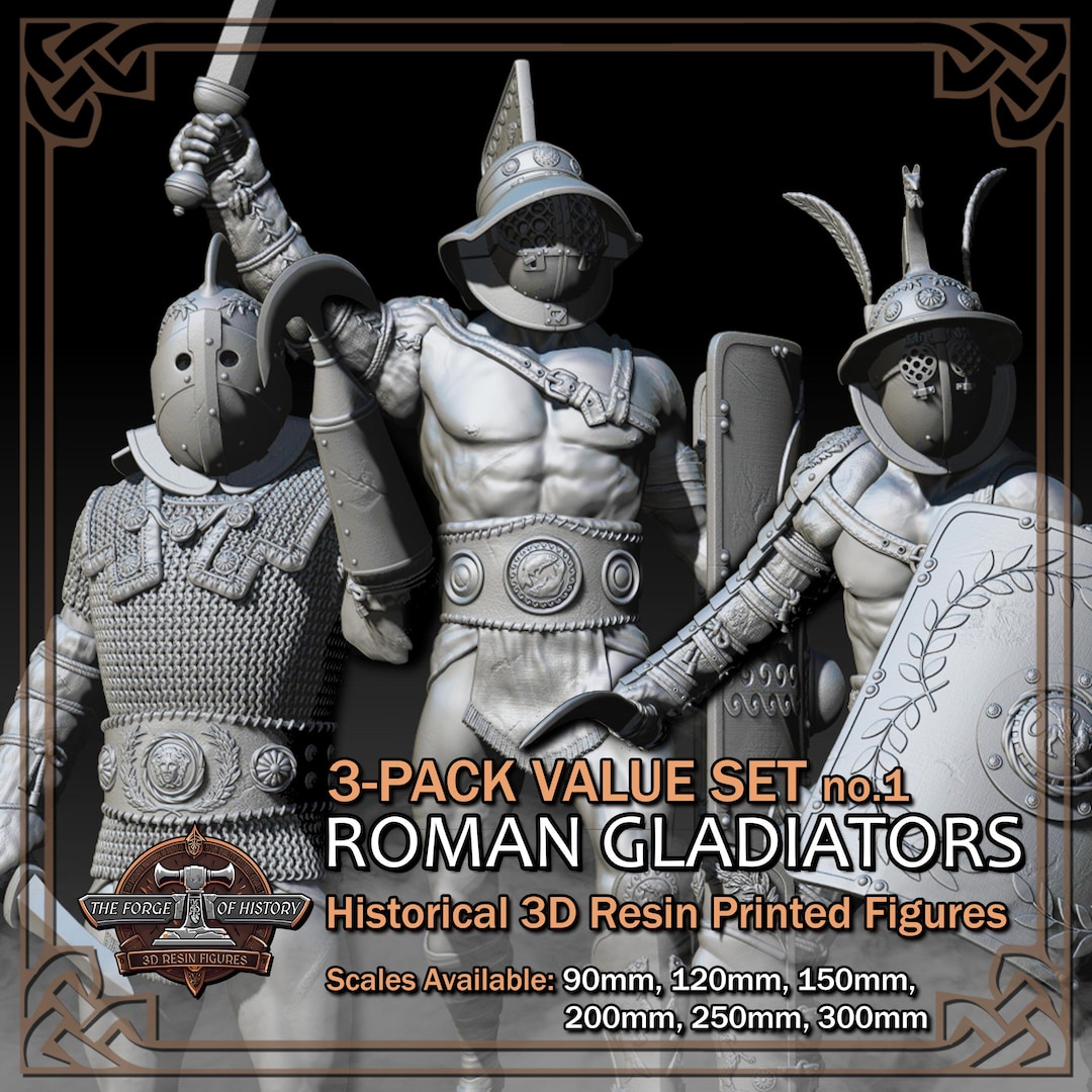 Roman Gladiators 3-pack Thraex, Murmillo, Scissor (value Set ...