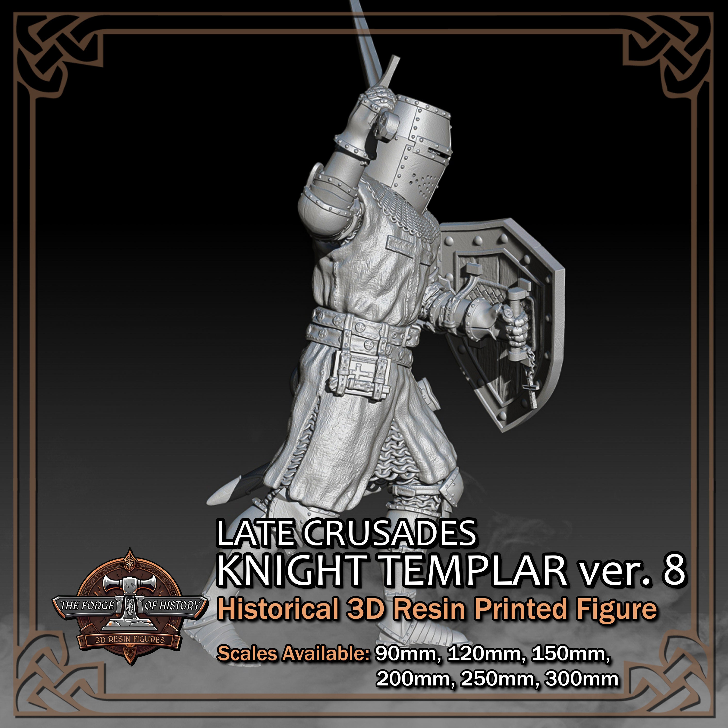 Crusader Knight Templar Version 8 Historical Figure 3D Resin Printed ...