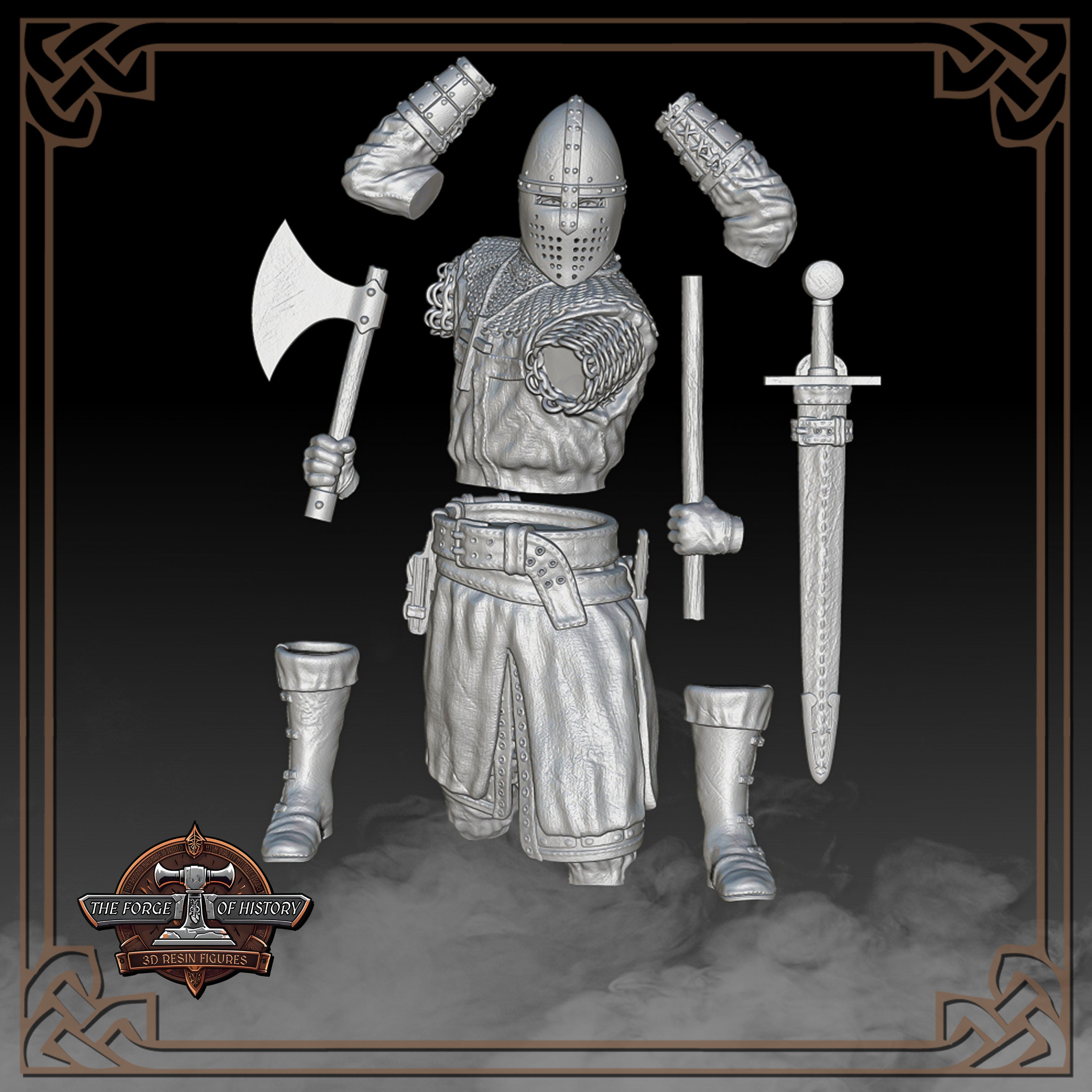 Crusader Knights Templar 3-pack V1 value Set Historical Figures 3D ...