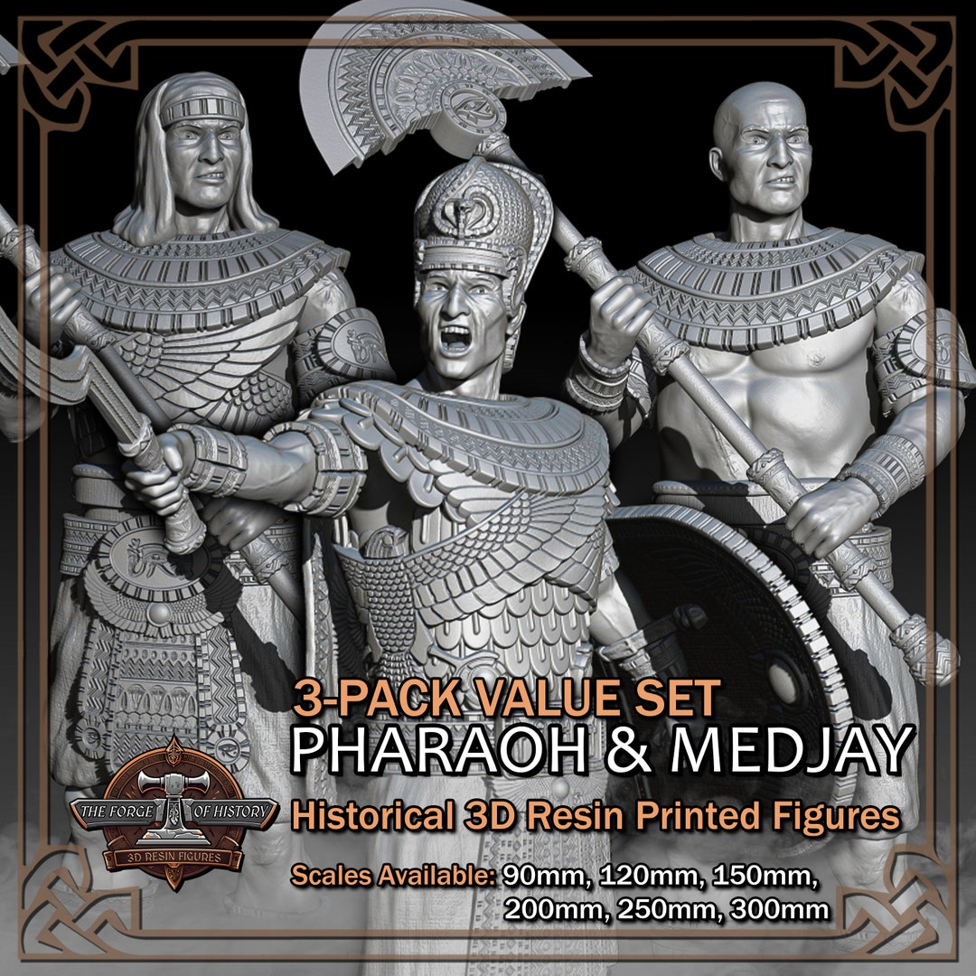 Ancient Egyptian Pharaoh & Medjay Tomb Guard 3-pack (value Set ...