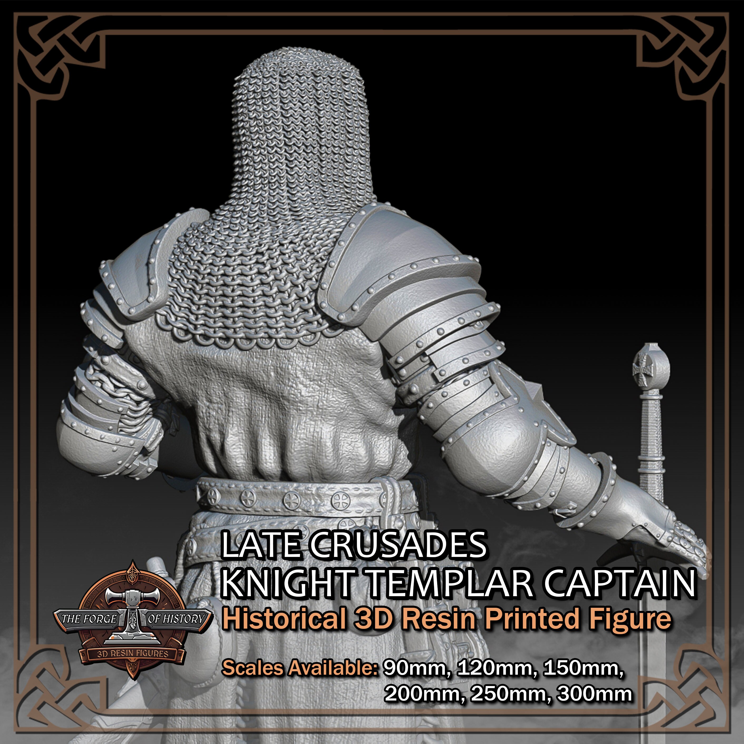 Crusader Knight Templar Captain - Historical Figure - 3D Resin Printed ...