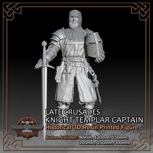 Crusader Knight Templar Captain - Historical Figure - 3D Resin Printed ...