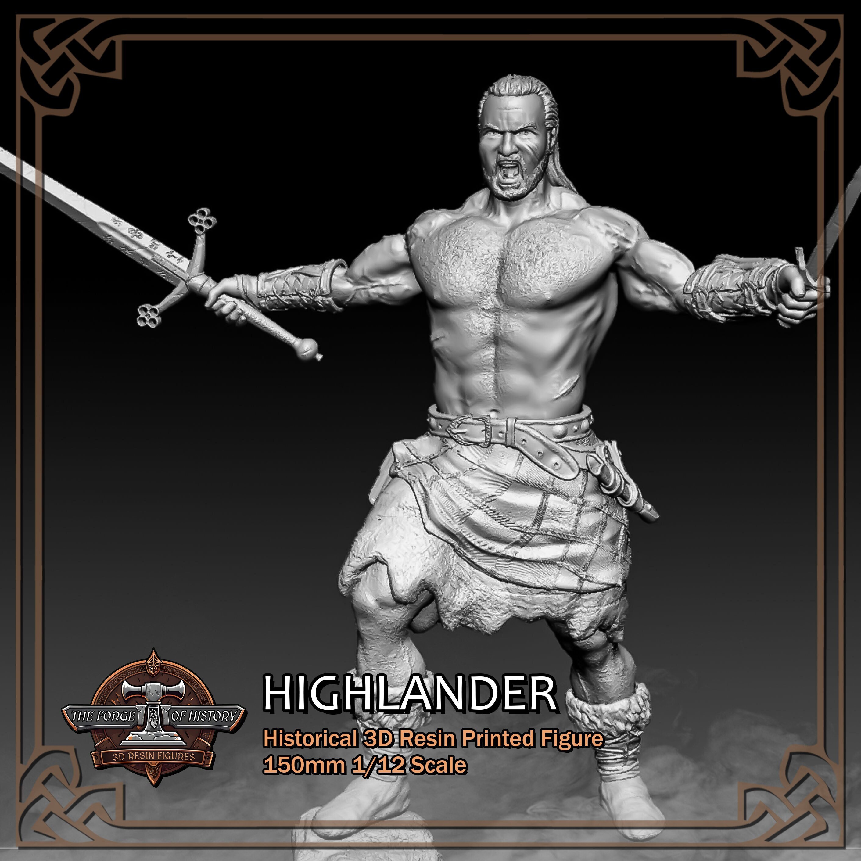 Scottish Highlander 150mm 1:12 Historical Figure 3D Resin Printed Model ...