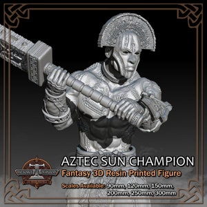 Aztec Sun Champion - Fantasy Figure - 3D Resin Printed Model Kit ...