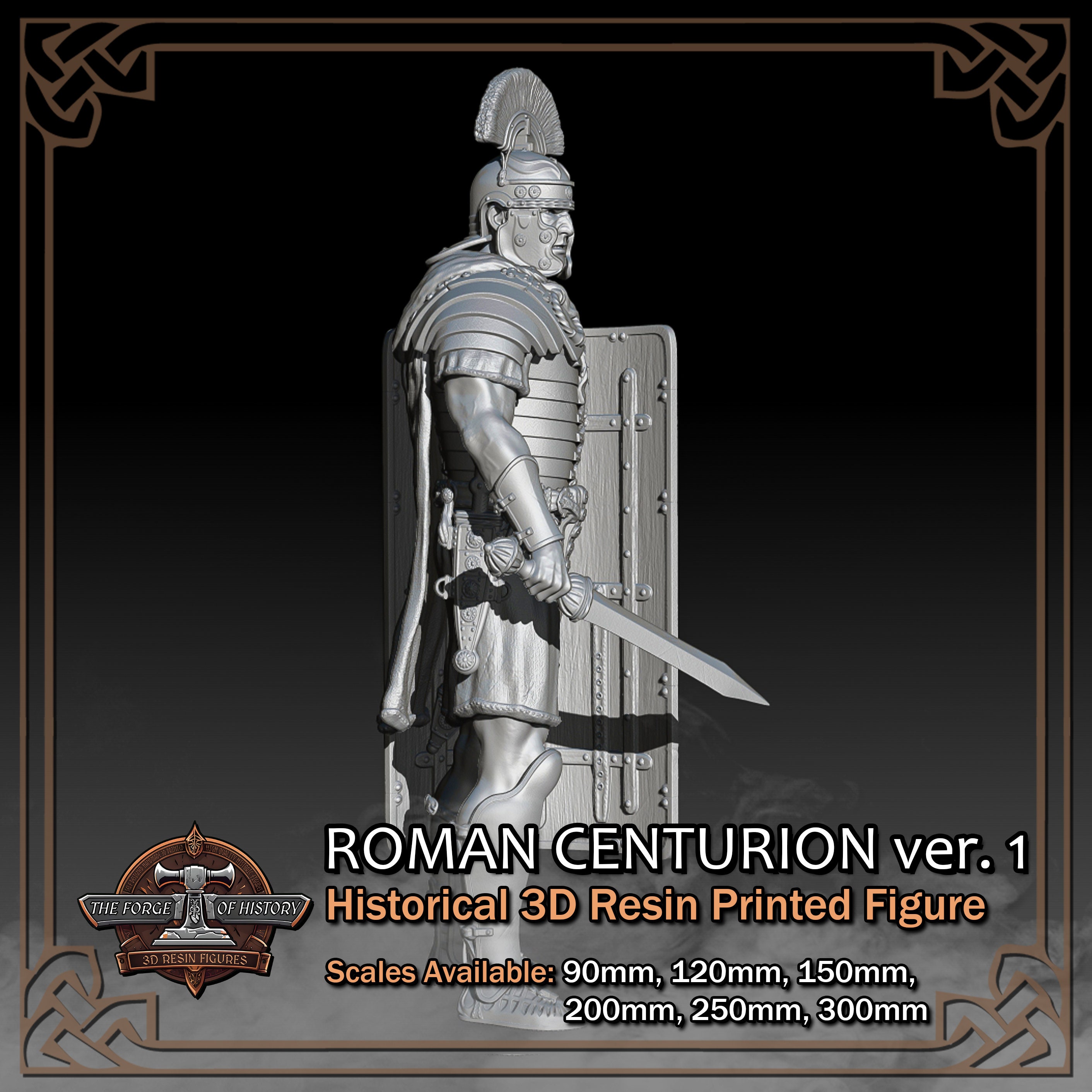 Roman Empire Centurion Ver. 1 Historical Figure 3D Resin Printed Model Kit Scale From 90mm to ...