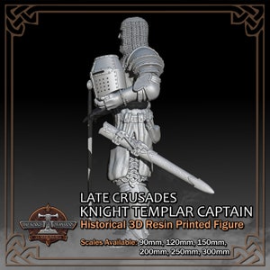 Crusader Knight Templar Captain - Historical Figure - 3D Resin Printed ...