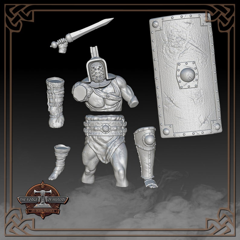 Gallus 'gaul' Gladiator - Historical Figure - 3D Resin Printed Model ...