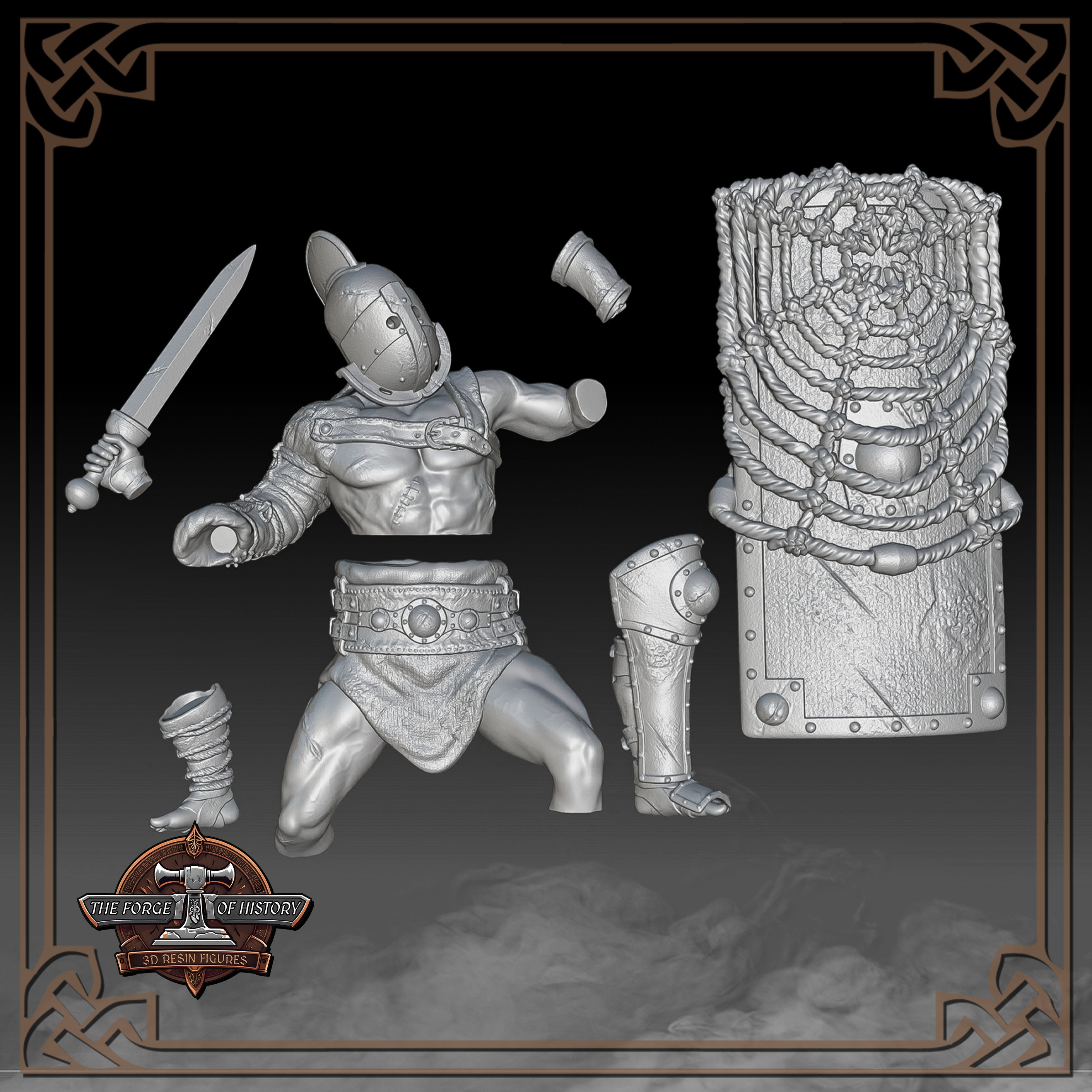 Secutor VS Retiarius Gladiator 2-pack Diorama 150mm 1:12 Historical ...