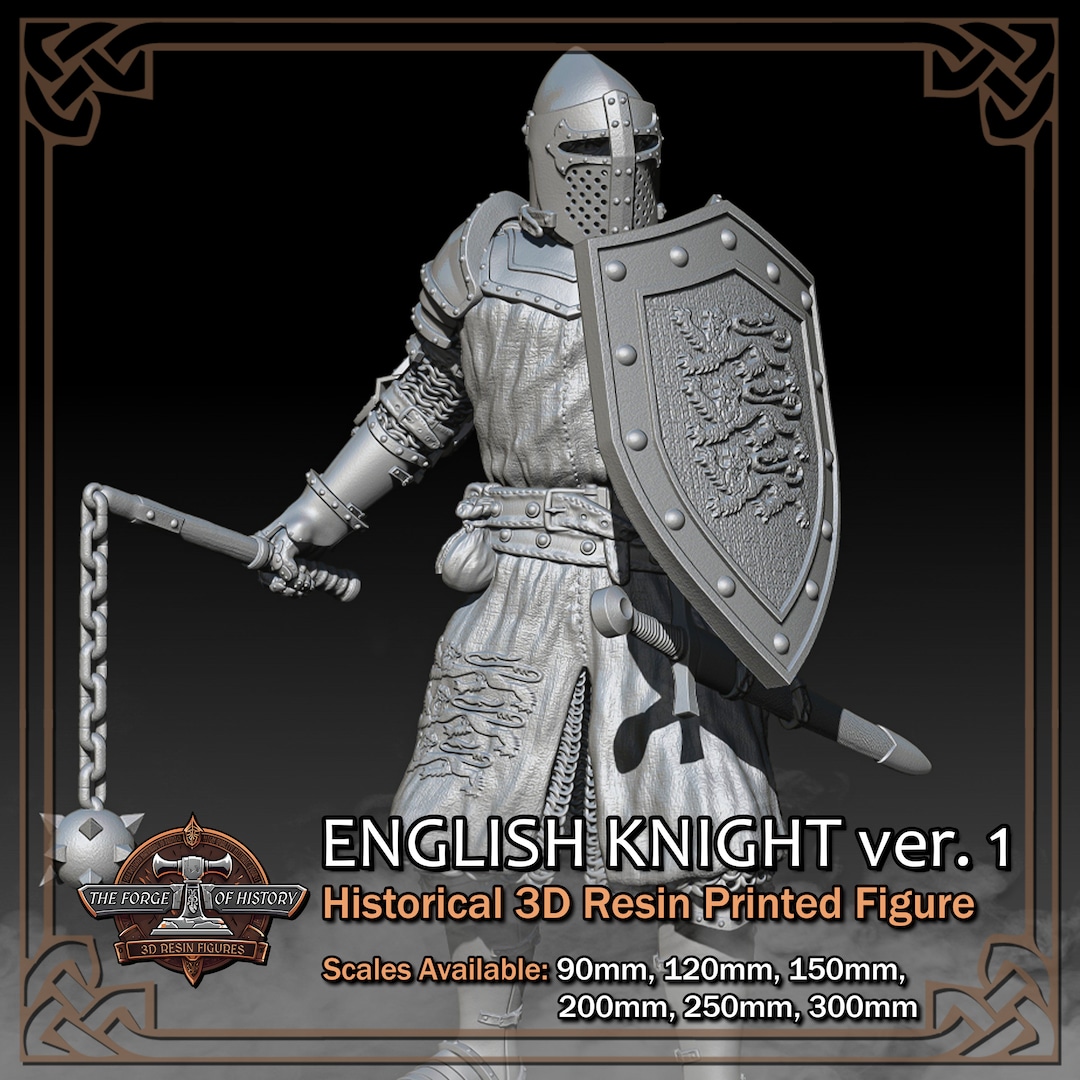 Medieval English Knight Version 1 - Historical Figure - 3D Resin ...