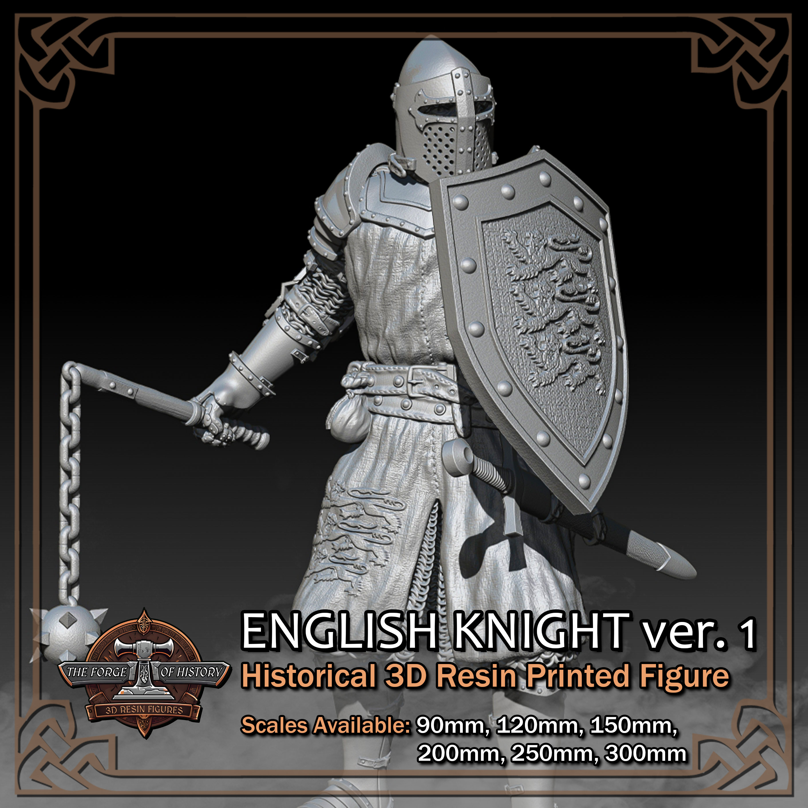 Medieval English Knight Version 1 Historical Figure 3D Resin Printed ...