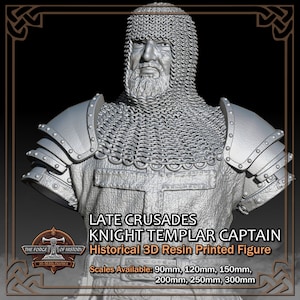 Crusader Knight Templar Captain - Historical Figure - 3D Resin Printed ...