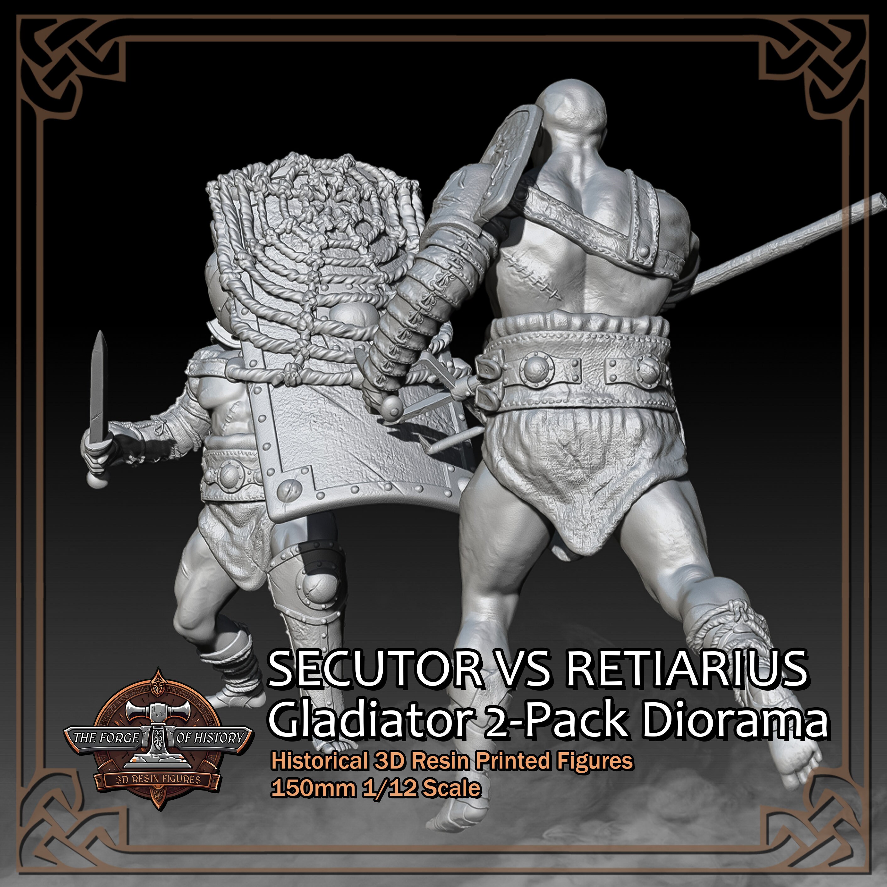 Secutor VS Retiarius Gladiator 2-pack Diorama 150mm 1:12 Historical ...