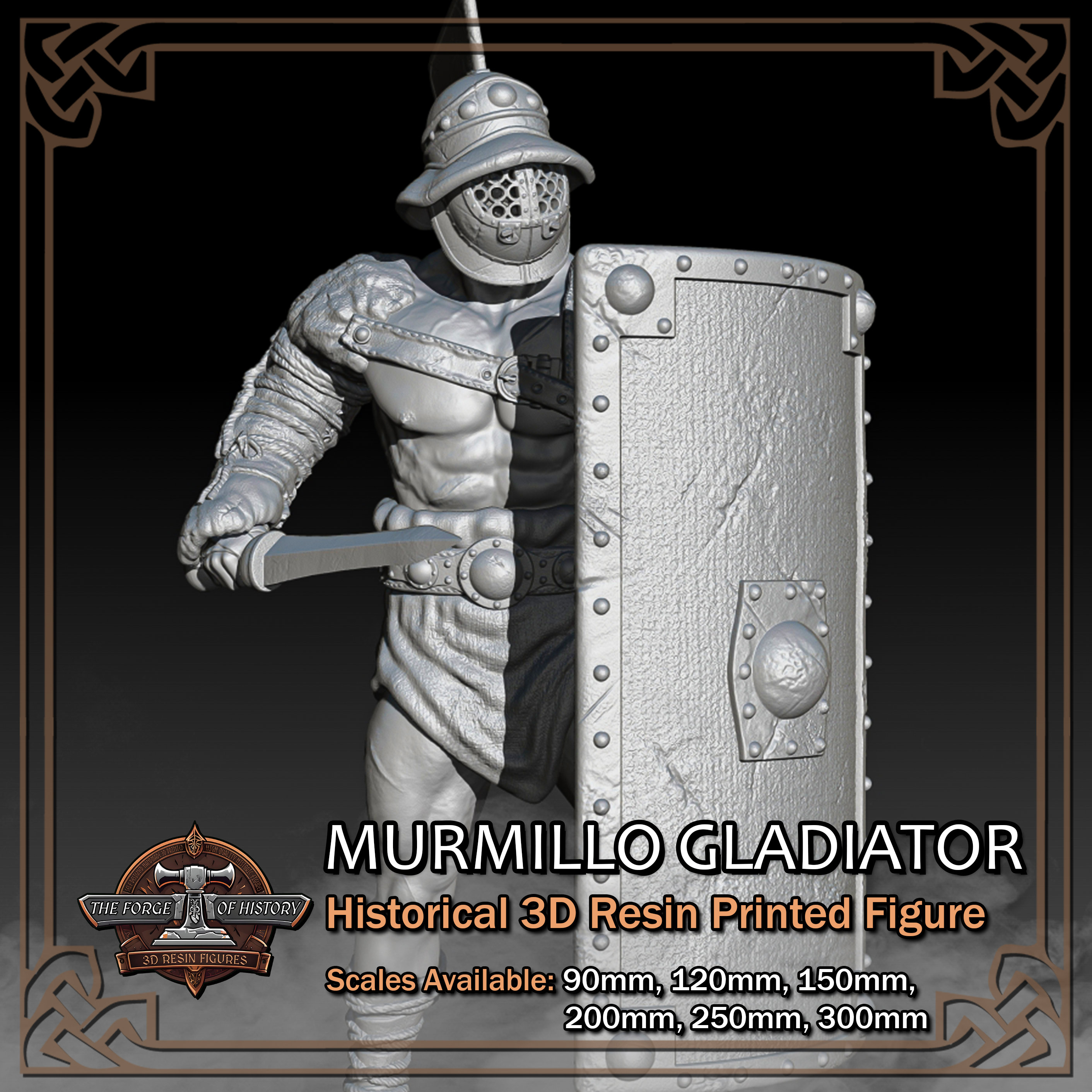 Murmillo Roman Gladiator - Historical Figure - 3D Resin Printed Model ...