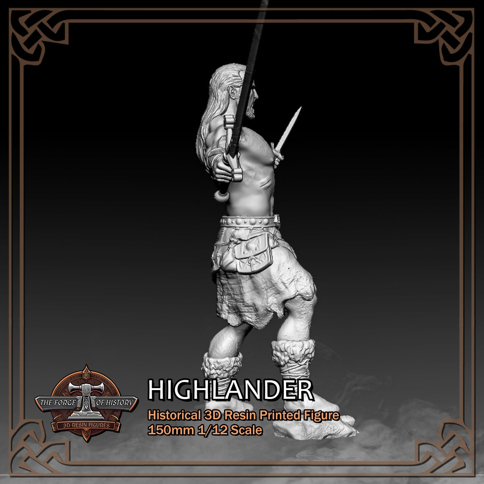 Scottish Highlander 150mm 1:12 Historical Figure 3D Resin Printed Model ...