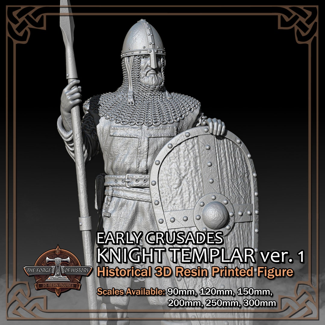 Crusader Knight Templar Version 1 - Historical Figure - 3D Resin ...