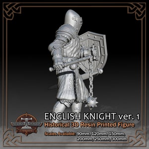 Medieval English Knight Version 1 - Historical Figure - 3D Resin ...