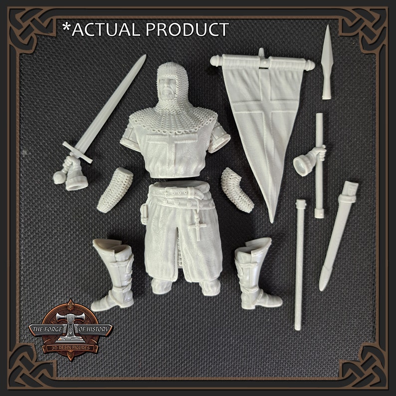 Crusader Knights Templar 3-pack V2 value Set Historical Figures 3D ...