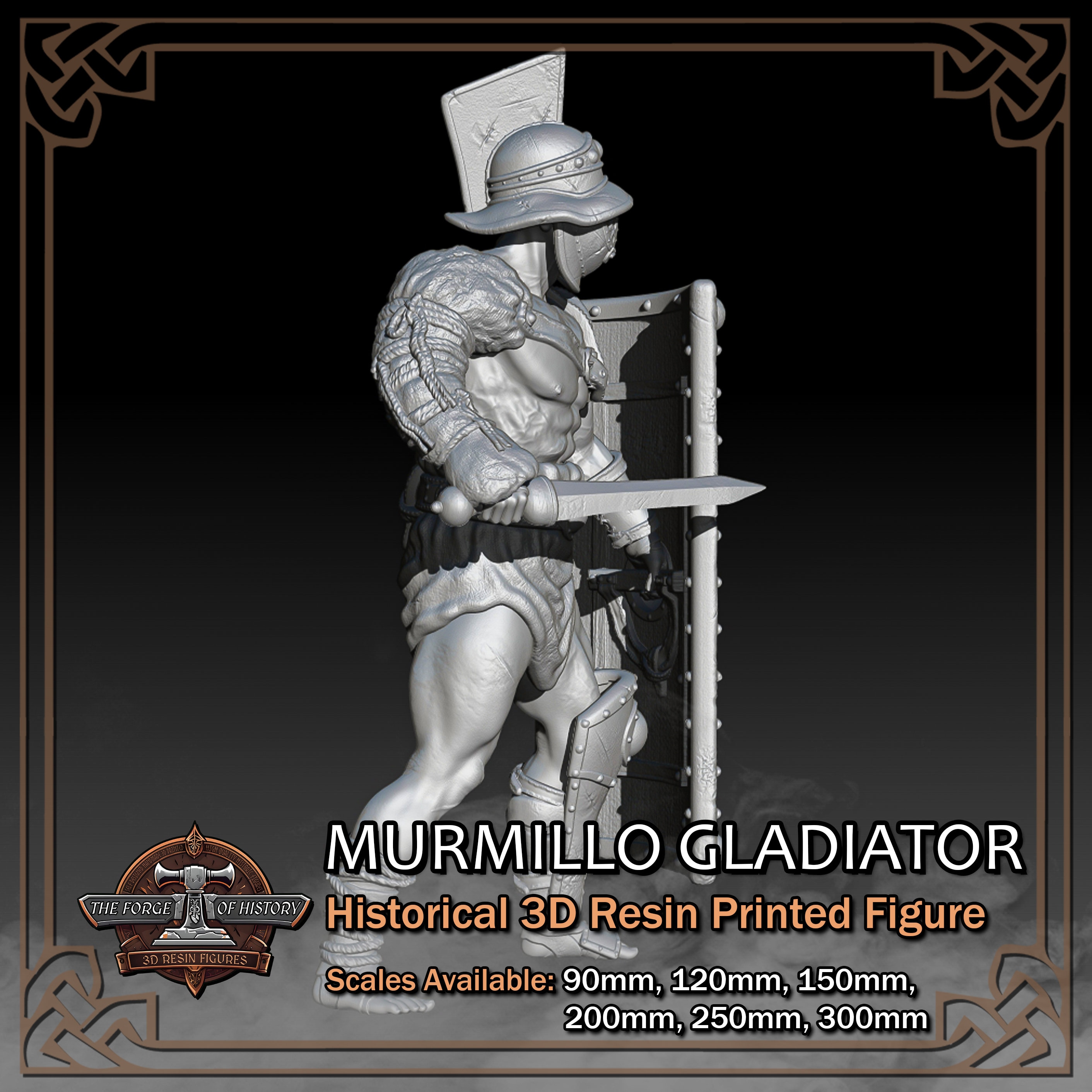Murmillo Roman Gladiator Historical Figure 3D Resin Printed Model Kit ...