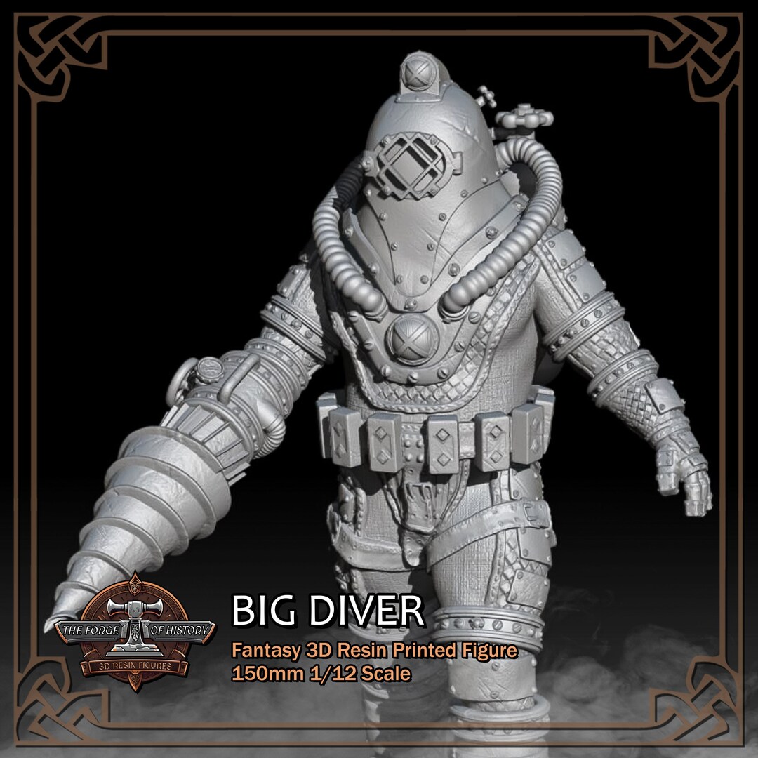 Big Daddy Deep Diver 150mm 1:12 Fantasy Figure 3D Resin Printed Model ...