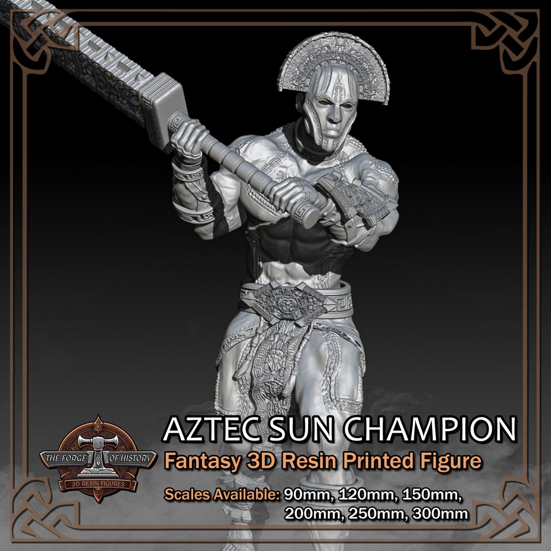 Aztec Sun Champion - Fantasy Figure - 3D Resin Printed Model Kit ...