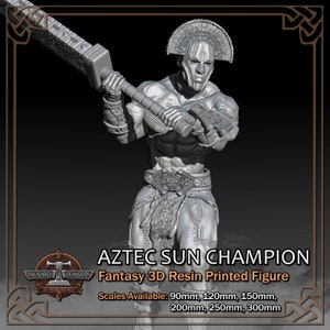 Aztec Sun Champion - Fantasy Figure - 3D Resin Printed Model Kit ...